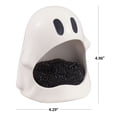 Way to Celebrate White & Black Ghost-Shaped Glazed Ceramic Scrubby ...
