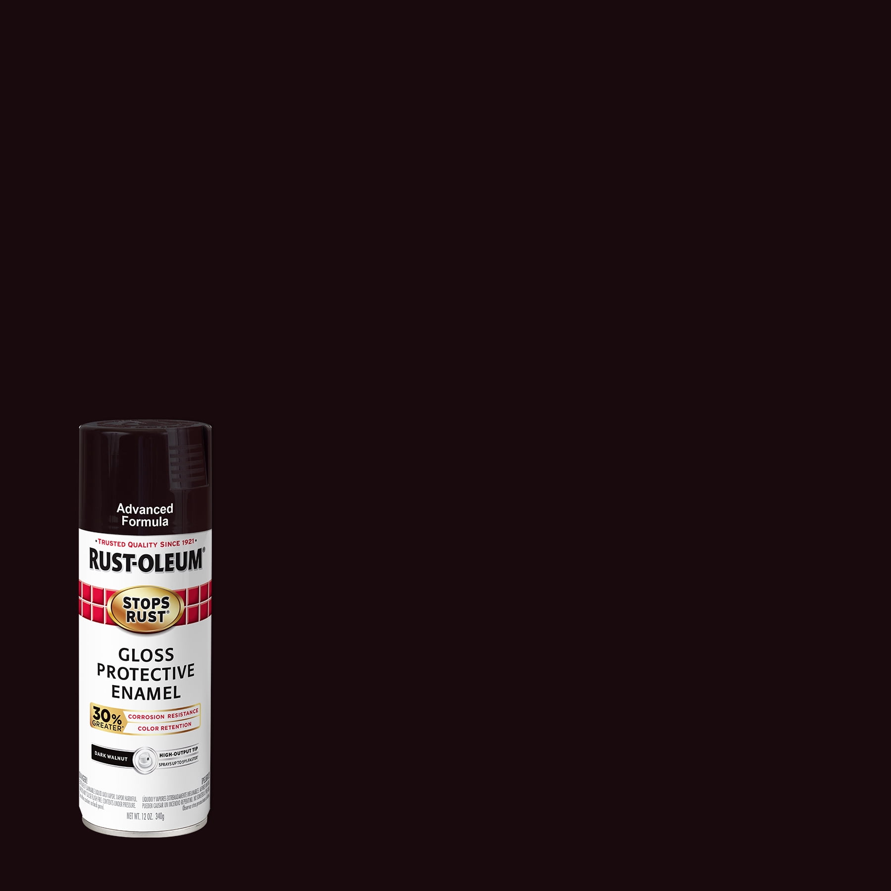 Dark Walnut, Rust-Oleum Stops Rust Advanced Gloss Spray Paint, 12 oz ...