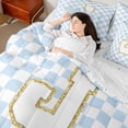 Castle Fairy Gold Glitter Checkered Letter J Bedding Comforter Set 7 ...
