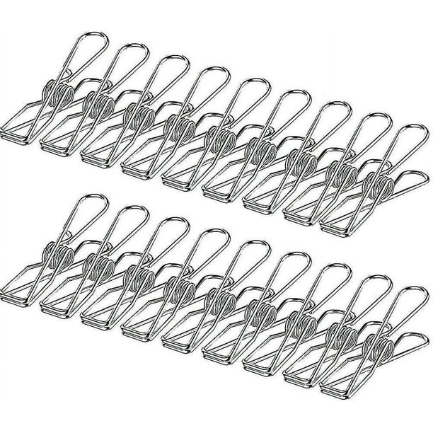 Paquete de 100 pinzas para la ropa, pinzas de acero inoxidable para colgar la ropa | Bodega ...
