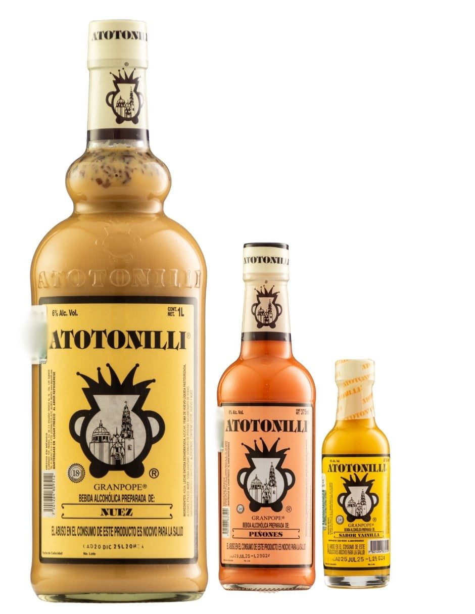 Tripack Rompope Atotonilli Nuez 1L Piñon 375 Vainilla 50 ml Rompope ...