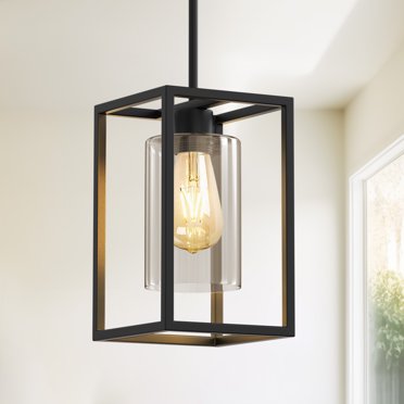 DEWENWILS Farmhouse Pendant Lighting, Wood and Metal, Adjustable Height ...