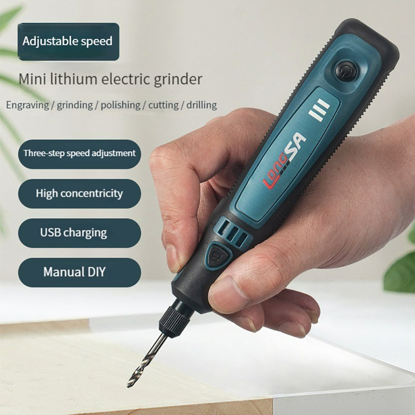 Rechargeable Electric Grinder with 3 Gears and Micro Rotary Tool for ...