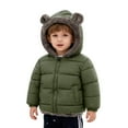 Christmas Reversible Girls Hooded Jacket With Bear Ears Winter Warm ...