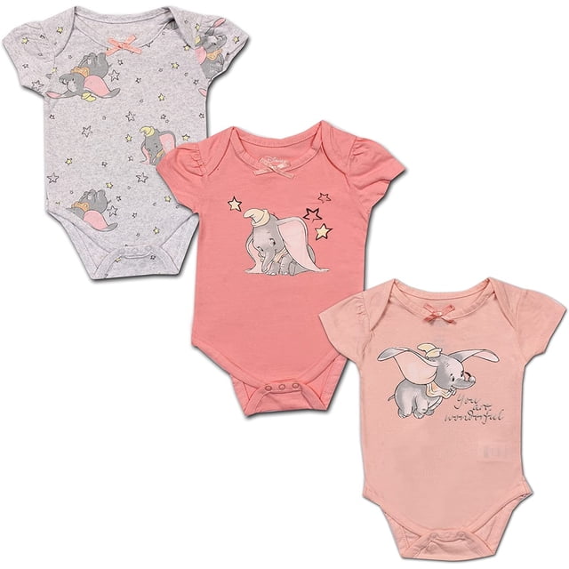 Dumbo Girls 3 Pack Character Onesie, Newborn - Walmart.com