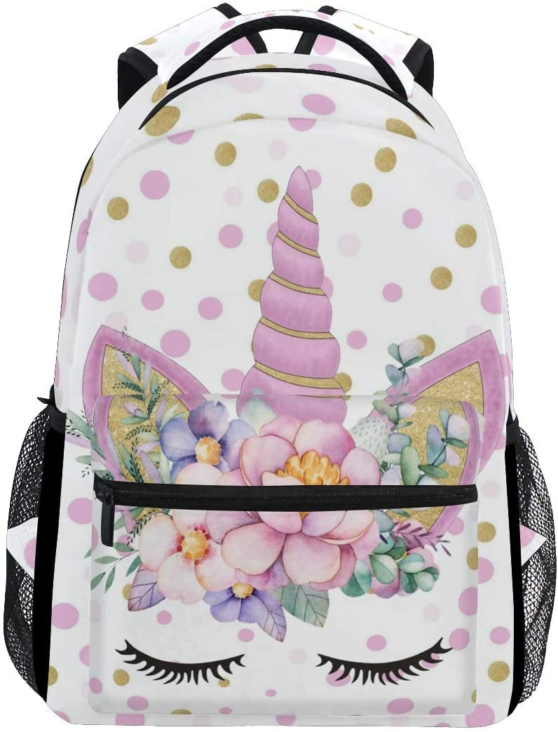 G-DAKE Cute Unicorn Backpacks for Girls Kids Flowers School Student ...