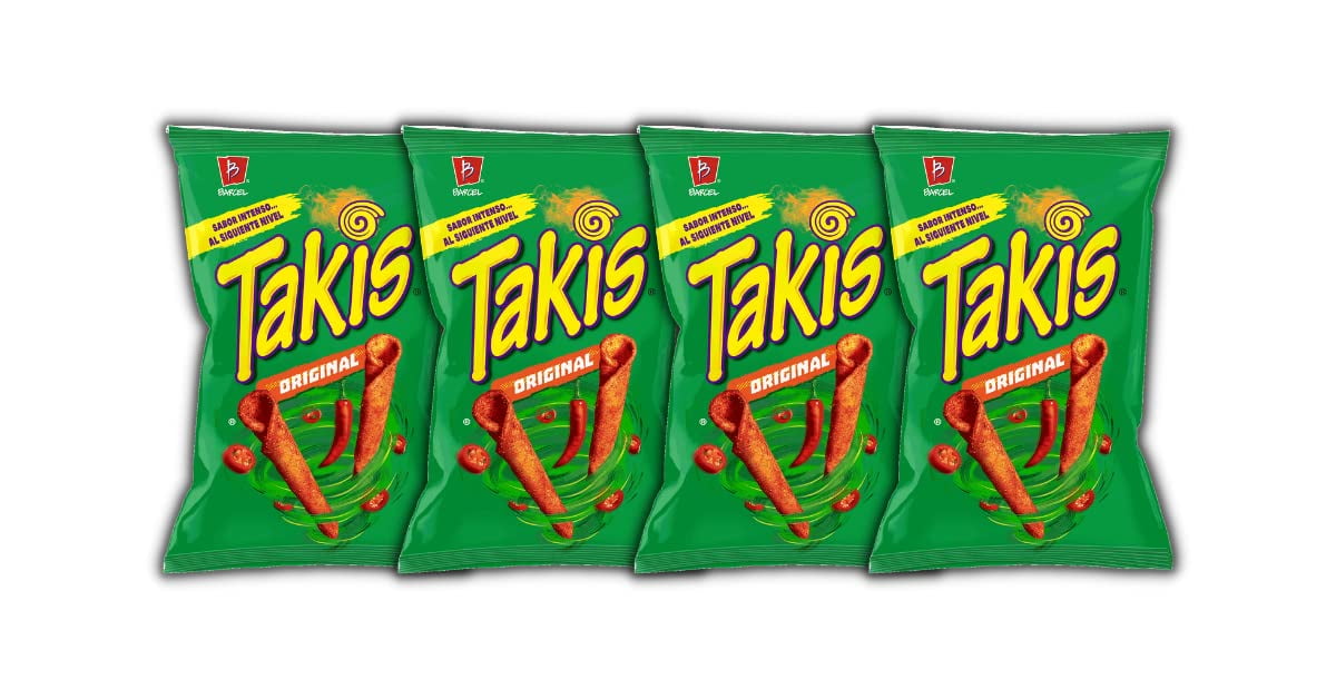 Barcel Takis Original Flavored Chips Box of 4 Original 70g each ...