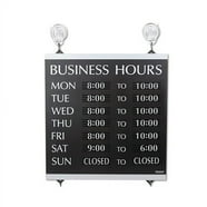 Business Hours Sign Open Mon Sun Closed Times Store Office Cling Window ...