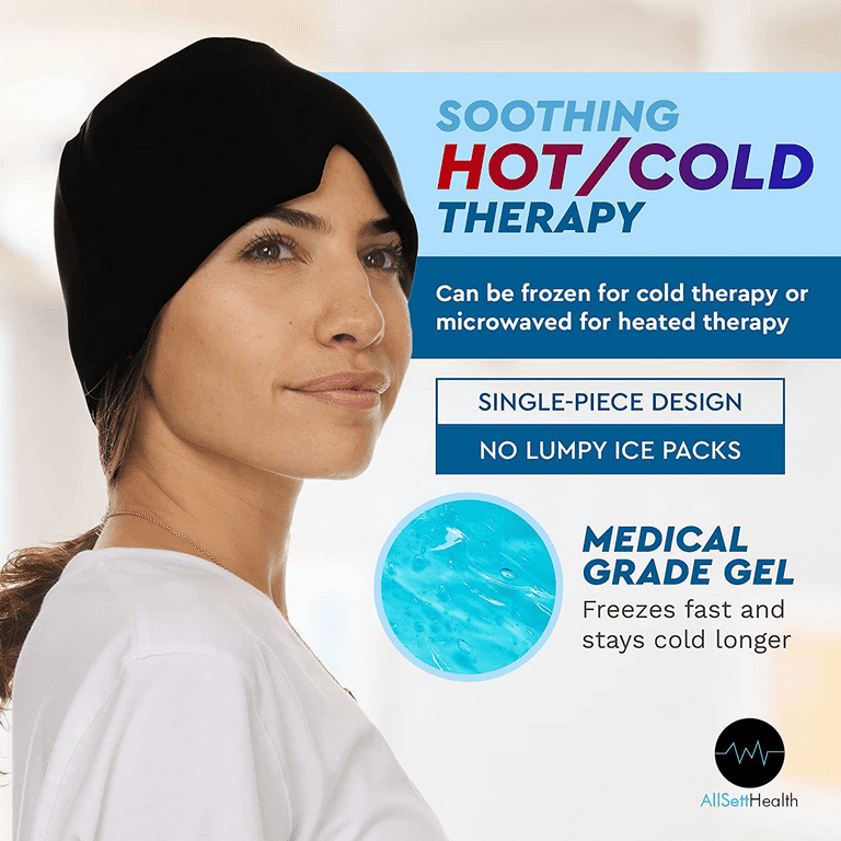TheraICE Form Fitting Head Gel Ice Cap, Cold Therapy Ice Head Wrap Ice ...