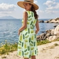 Binienty Ruffle Tank Mini Dress with Pickle Jar Pattern, Tiered Ruffle ...
