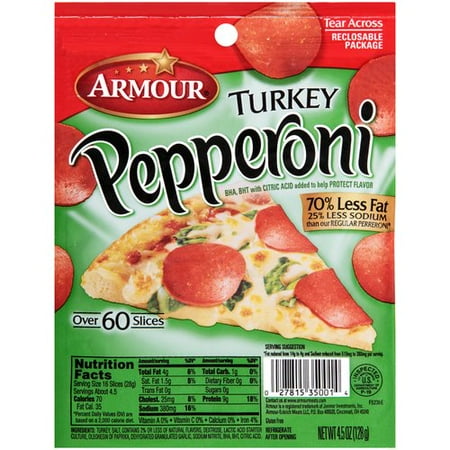 Armour Turkey Pepperoni, 4.5 oz - Walmart.com