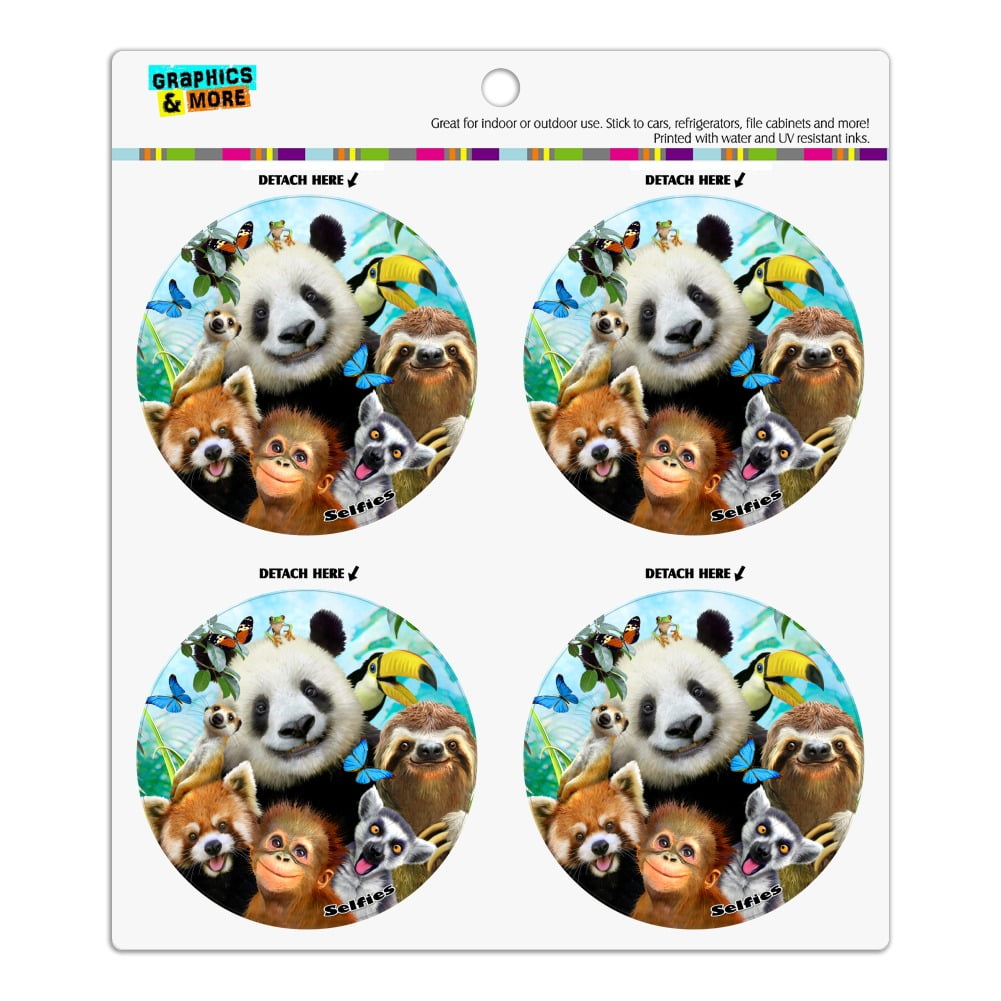 Zoo Animals Selfie Panda Bear Sloth Meercat Monkey Lemur Refrigerator ...