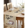 Burlap Table Runner 90 Inches Long, Retro Coffee Theme Non-Slip Kitchen ...