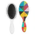 Chic Artistic Hair Brush, Soft Bristle Paddle Brush with Colorful ...