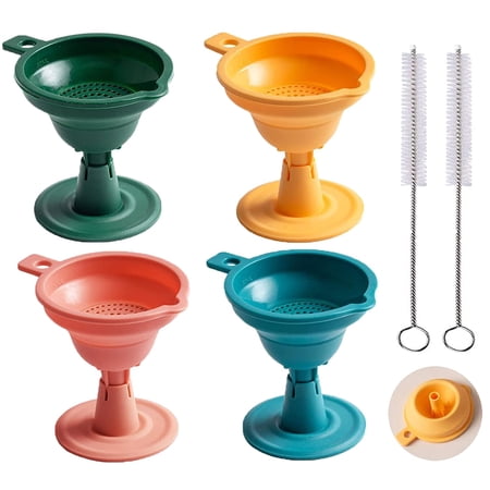 4 pc Silicone Collapsible Funnel Set of,Kitchen Funnels,for Filling ...