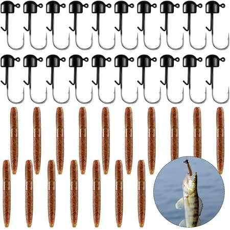 40 Pieces Ned Rig Jig Head Fishing Mushroom Jig | Walmart Canada