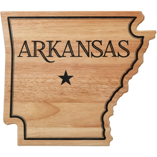 Farberware Arkansas State Shaped Rubber Wood Cutting Board - Walmart.com