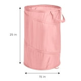 "Mainstays Pop-Up Spiral Polyester Laundry Hamper, Pink, Collapsible ...