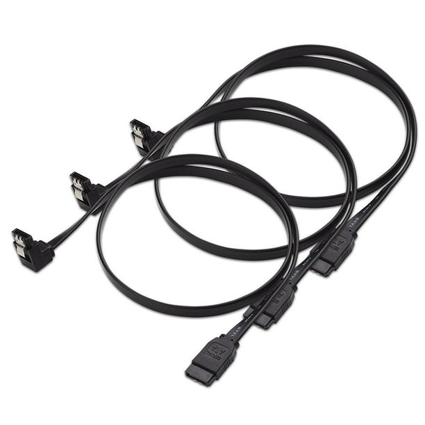 Cable Matters 3-Pack 90 Degree Right Angle SATA III 6.0 Gbps SATA Cable ...