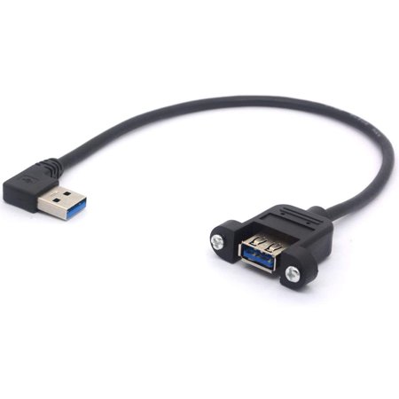 Left Angled USB 3.0 Panel Mount Cable USB3.0 Male to Female with M3 ...