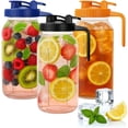64oz Airtight Leakproof Glass Mason Jar Pitcher with Handle and Lid, 2 ...