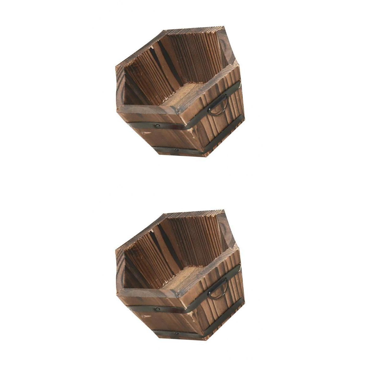 Click here for Almencla 2pcs Planter Pots Wooden Whiskey Barrel P... prices