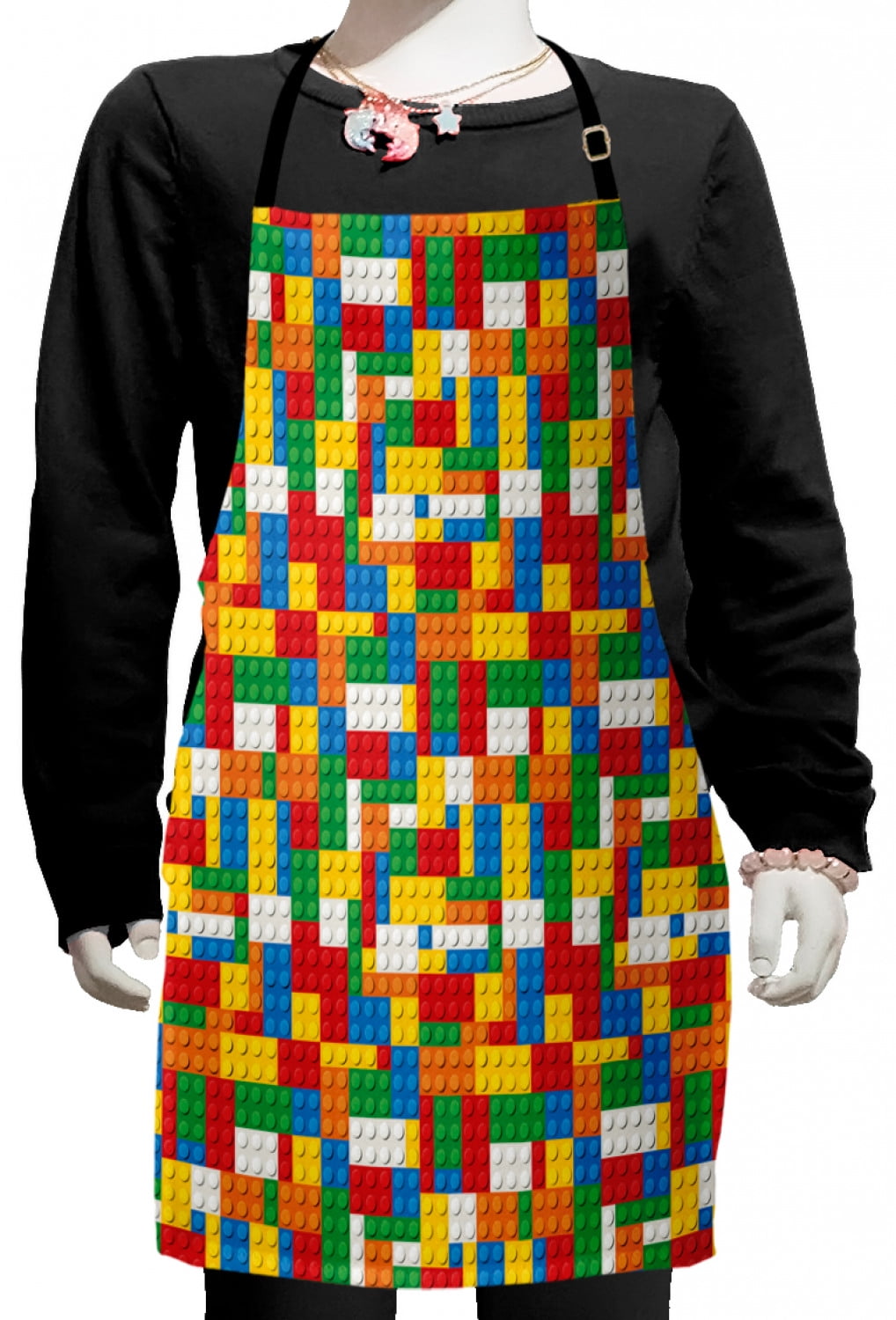 Colorful Kids Apron, Nursery Pattern Repetitive Toy Brick Parts ...