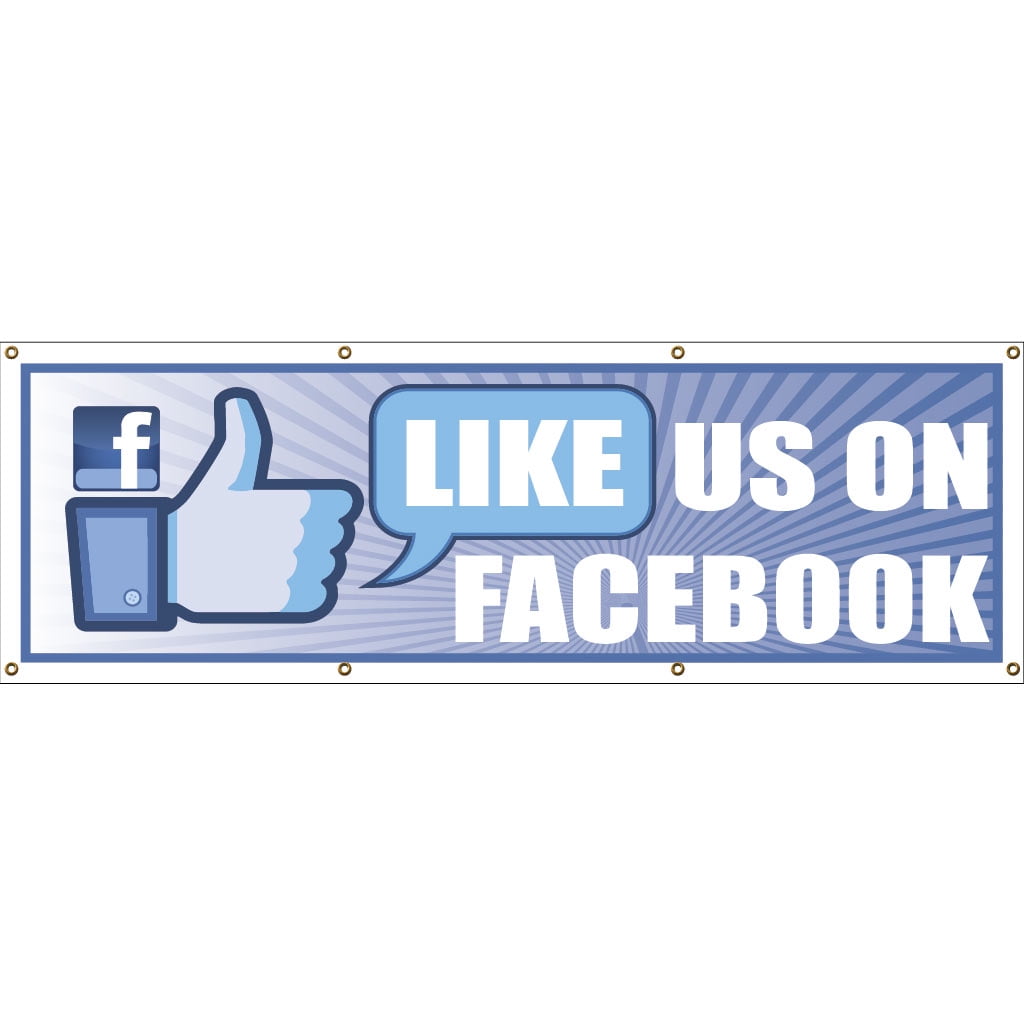 Business Banner - Like Us On Facebook - 2' x 4' Vinyl Banner - Walmart.com