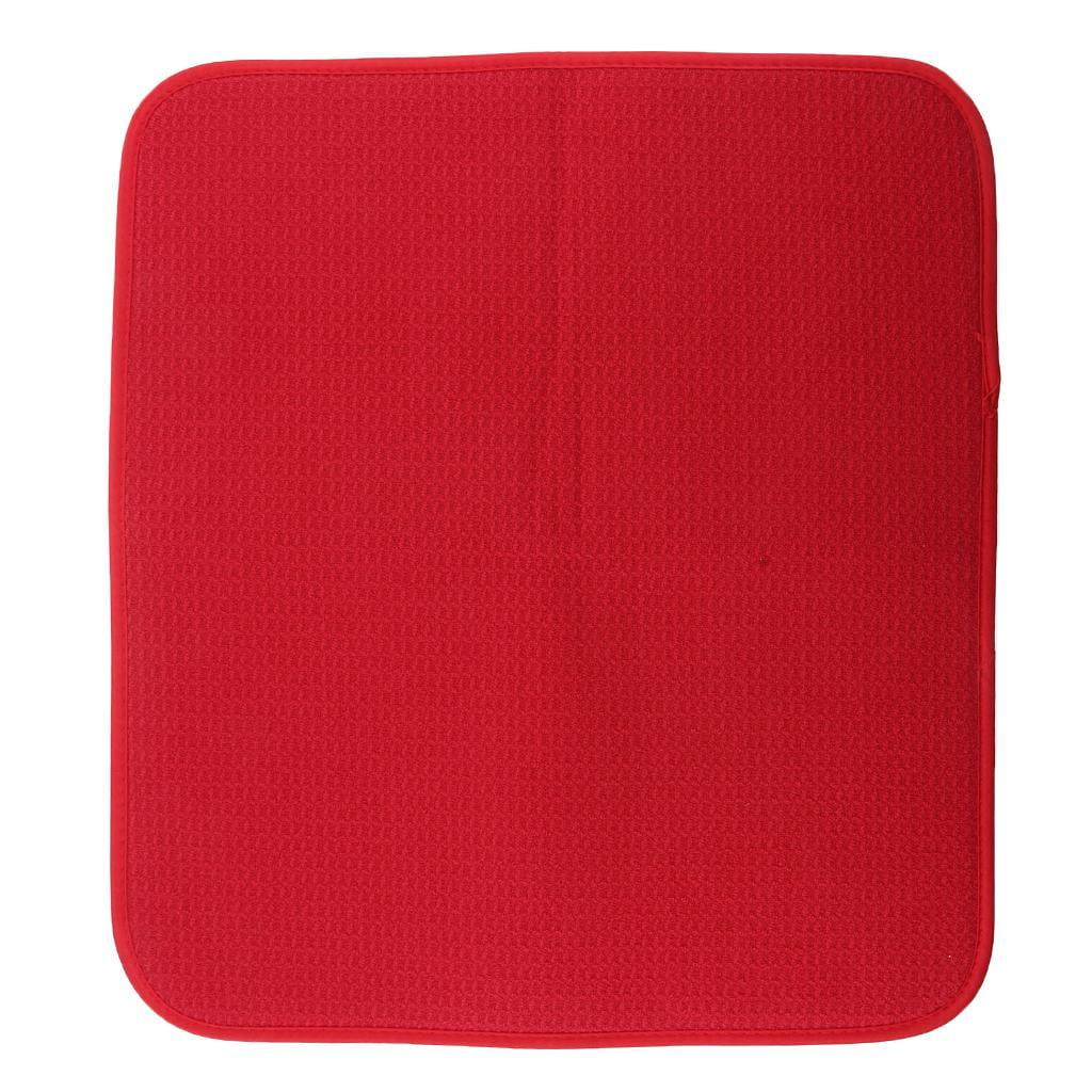Microfibre Dish Drying Mat Kitchen Drainer Sink Drying Towel Red ...