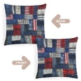 American Flag Patchwork Pillow Cover 18"x18" Memorial Day Farmhouse ...