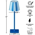Mainstays 13" Indoor/Outdoor Rechargeable Blue Stripe Table Lamp 2 Pack ...