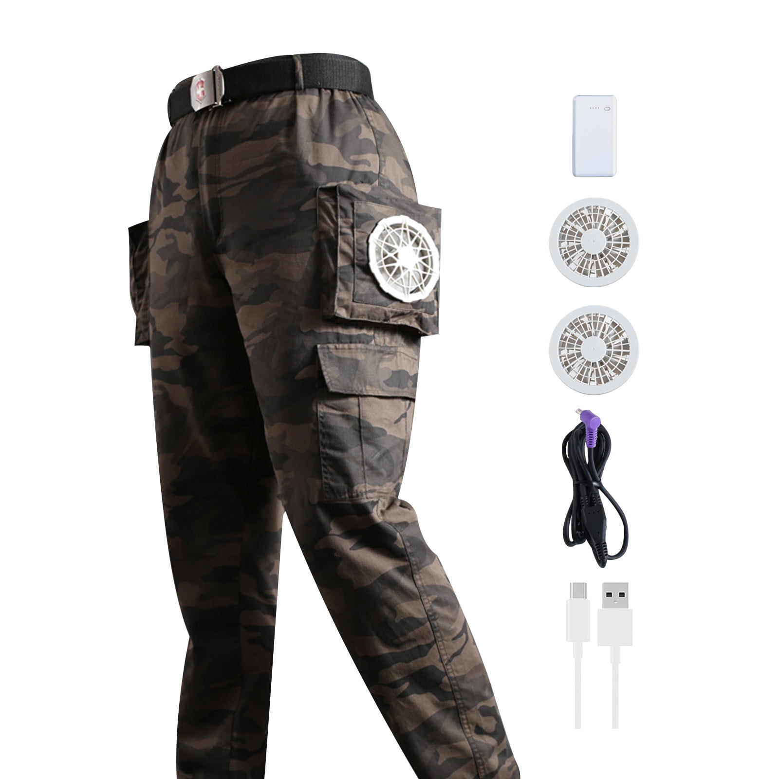 RABBITH Portable Men Air-conditioned Trousers Cooling Fan Pants Work ...