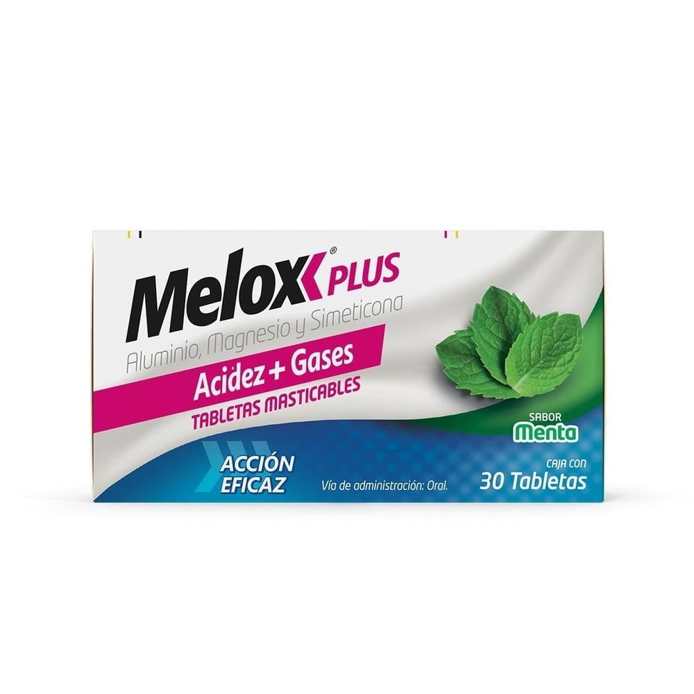 Antiácido Melox sabor menta 30 tabletas masticables | Walmart en línea