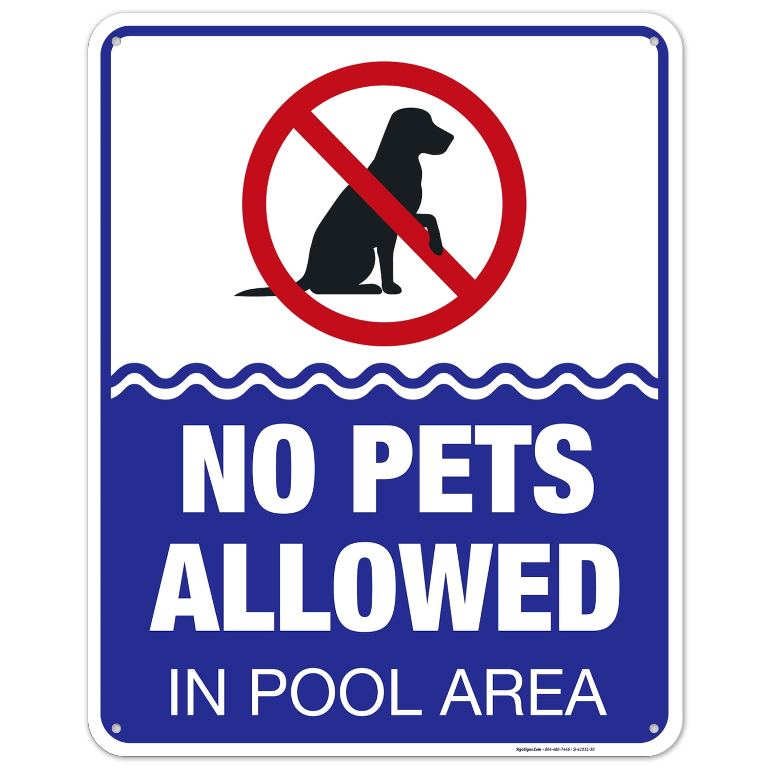 Pool Sign, No Pets Allowed in Pool Area Sign, - Walmart.com