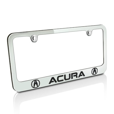 Acura Dual Logos Chrome Metal License Plate Frame - Walmart.com ...