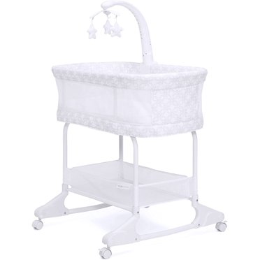 Delta Children SmartSleep Auto Glide Bassinet with Bluetooth, Alloy ...