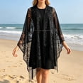 AHMOMEI Women’s Floral Lace Tassel Shawl Wrap, Sheer Open Front Fringed ...