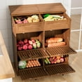 3-Tier Potato & Onion Storage Bin, Tall Fruit Vegetable Cabinet with 4 ...