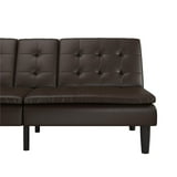 Mainstays Memory Foam Futon with Cupholder and USB, Dark Brown Faux ...