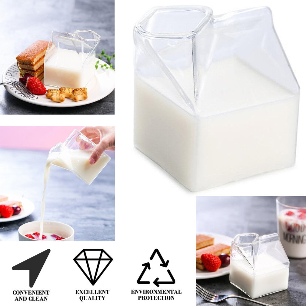 Glass Milk Glass Cups Creative American Milk Cartons Novelty Milk ...