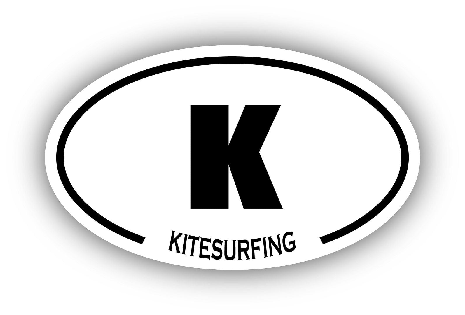 Kitesurfing K Oval Bumper Sticker 3M Vinyl Decal 3 in x 5 in - Walmart.com