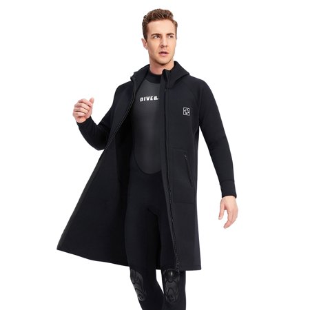 DIVE SAIL 3MM Wetsuit Jacket Hooded Wetsuit Windbreaker iving Coat with ...