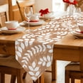 Brown Leaves Table Runner Linen Burlap Table Runner 36 Inches Small ...