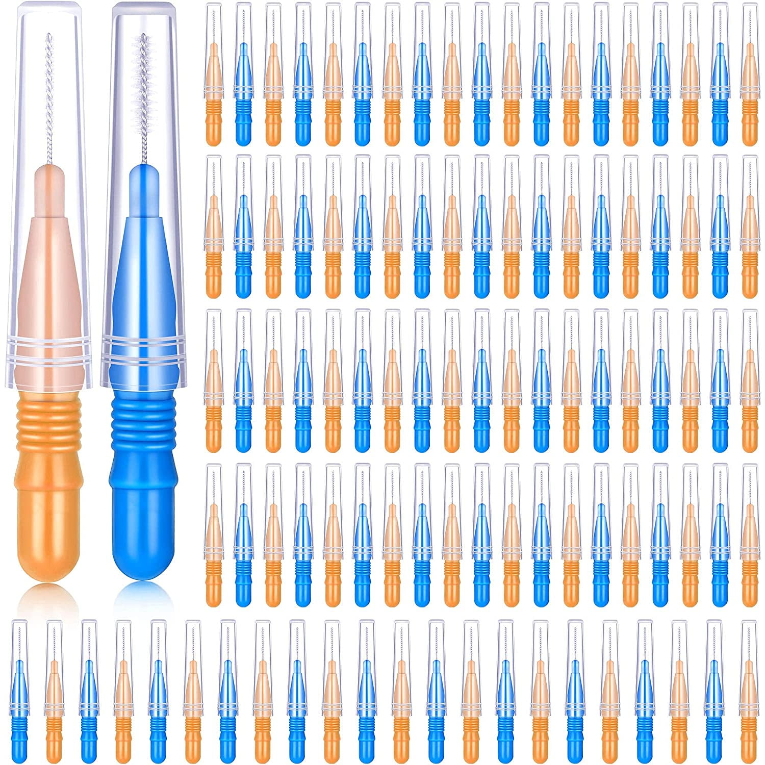 100 Pieces Braces Dental Brush Flosser for Cleaner Interdental Brush ...