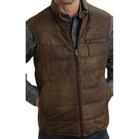 Stetson - Stetson Western Vest Mens Lamb Skin Sanded Brown 11-097-0539 ...