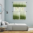 Abstract Ocean Kitchen Curtains Set for Windows, Green Gradient Oil ...