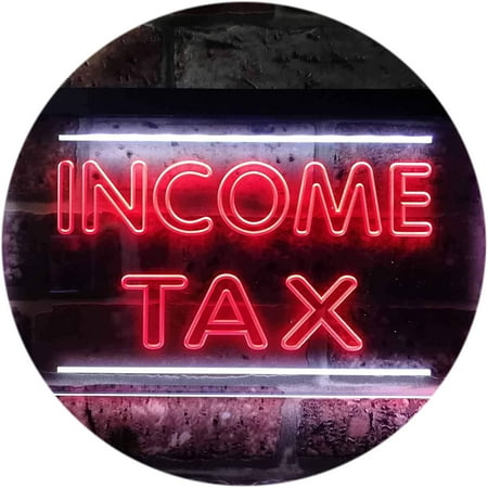 Income Tax Services Display Dual Color LED Neon Sign Blue & Red 12" x 8 ...