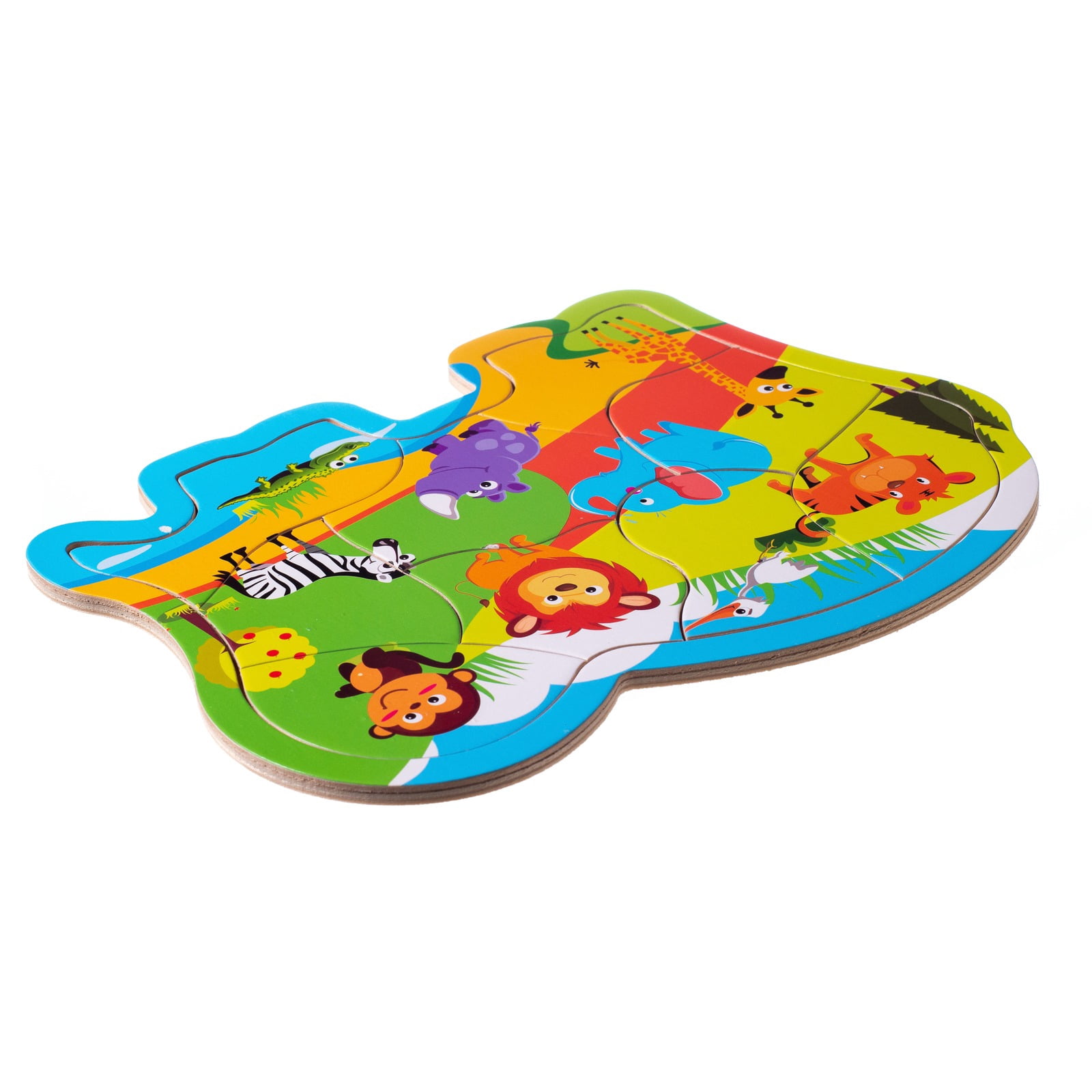 Eliiti Wooden Safari Animals Jigsaw Puzzle for Toddlers 2 to 4 Years ...
