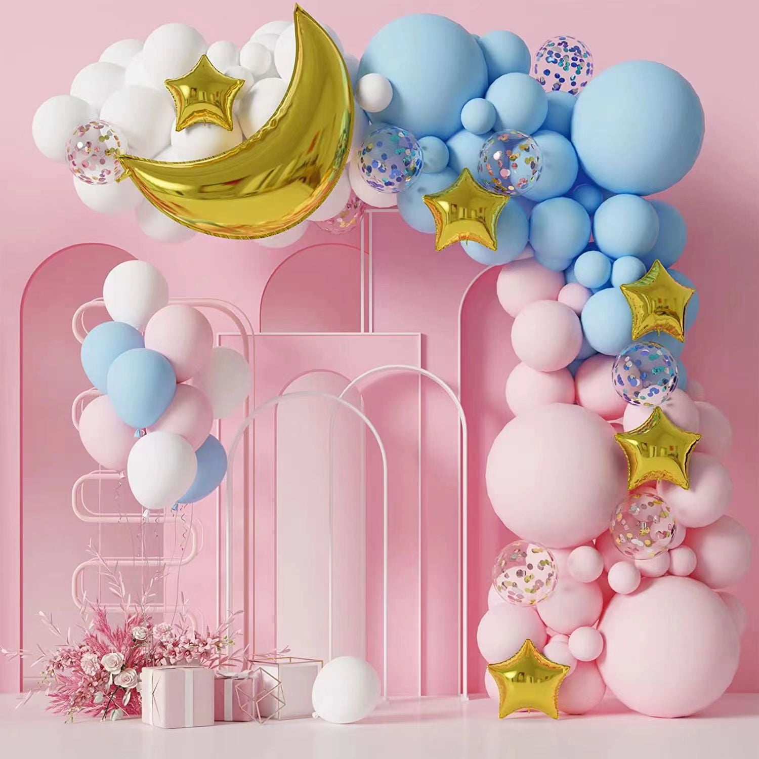Conjunto de atmósfera de cadena de globos, arco de globos, decoración ...