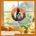 8 Inch Happy Halloween Wreath Rattan Ghost Festival Door Garland Spooky ...